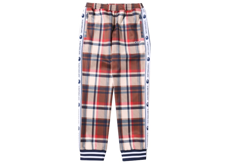 BAPE Check Jersey Pants Red Men's - SS22 - US