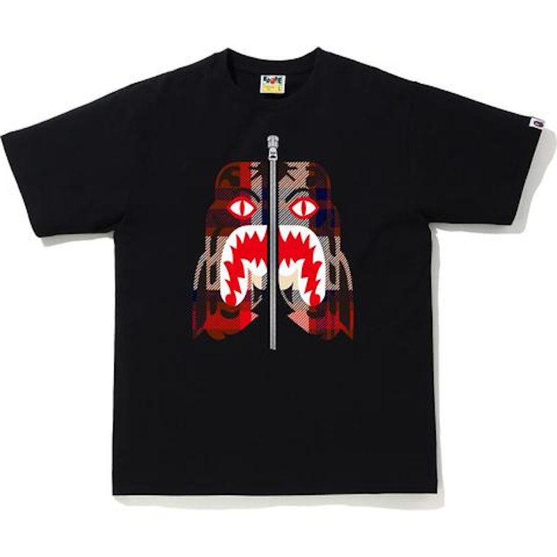 BAPE Check Tiger Tee Black/Red Men's - FW20 - US