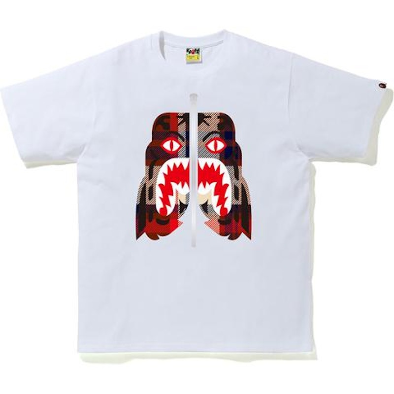 BAPE Check Tiger Tee White/Red - FW20