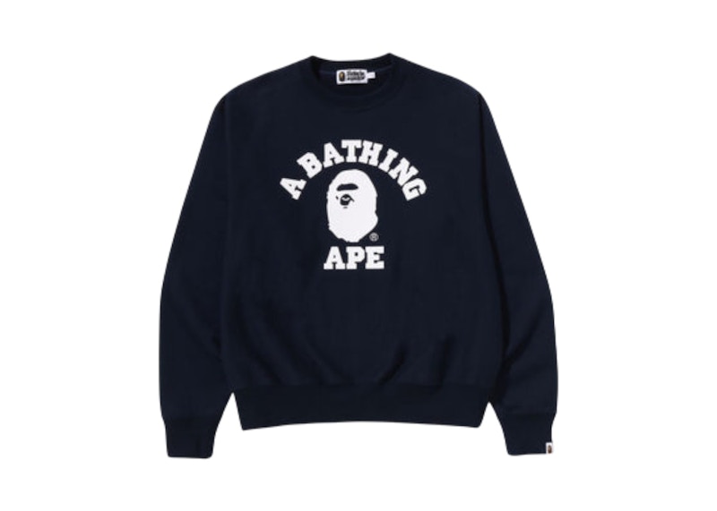 BAPE Classic College Crewneck Sweatshirt Navy Men's - FW25 - US