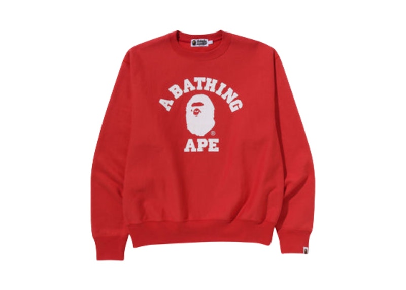 BAPE Classic College Crewneck Sweatshirt Red Men's - FW25 - US
