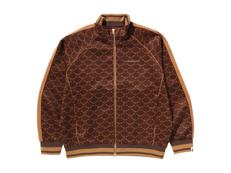 BAPE College Monogram Logo Relaxed Fit Track Jacket Brown Men's - SS25 - US