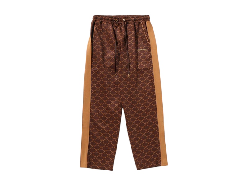 BAPE College Monogram Relaxed Fit Pants Brown Men's - SS25 - US
