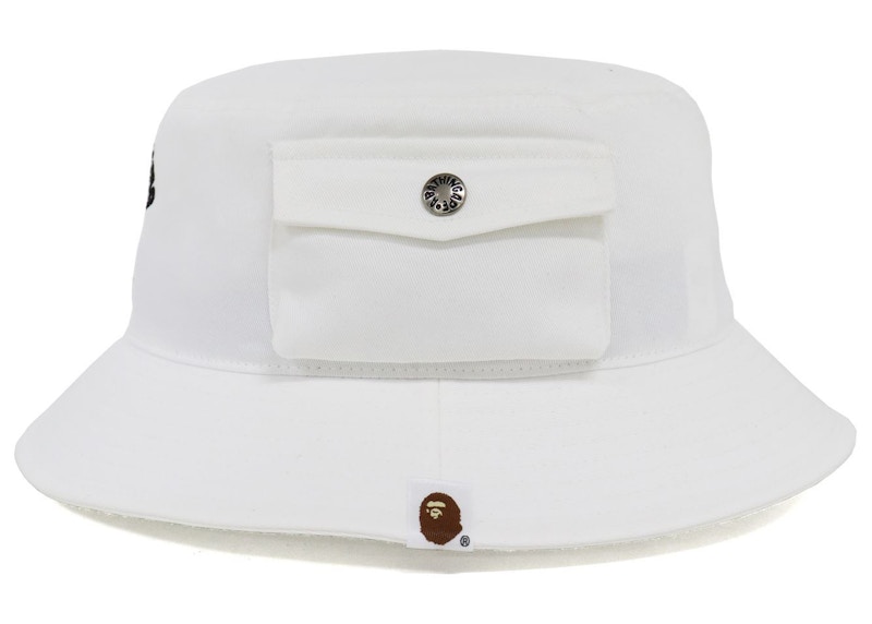 BAPE College Pocket Bucket Hat White - FW21 - US