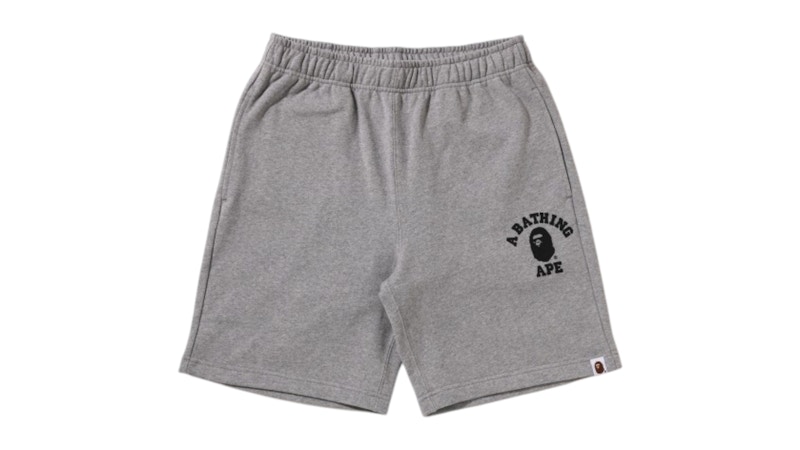 BAPE College Sweat Shorts Grey Men's - SS26 - US
