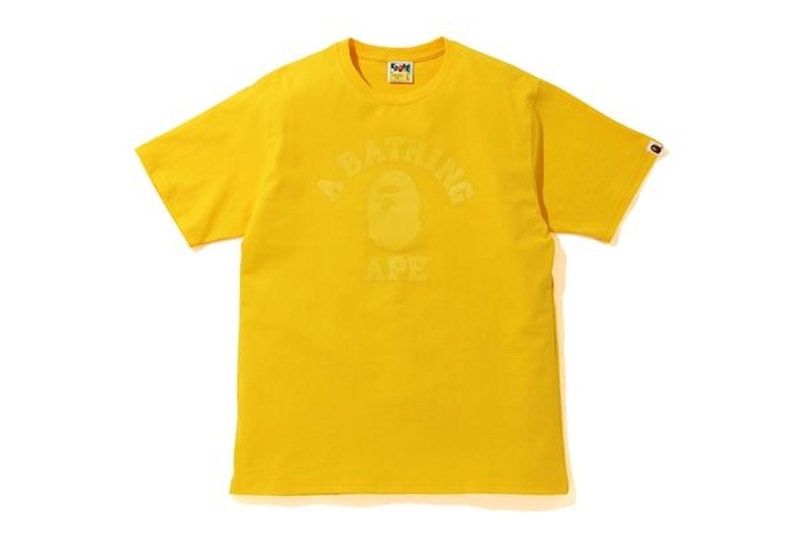BAPE College Tee Pure Yellow