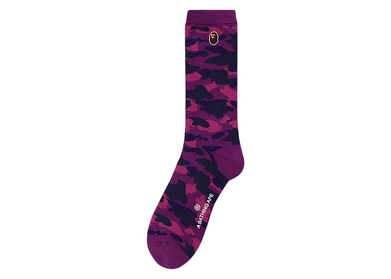 BAPE Color Camo Ape Head One Point Socks Purple Men's - SS24 - US