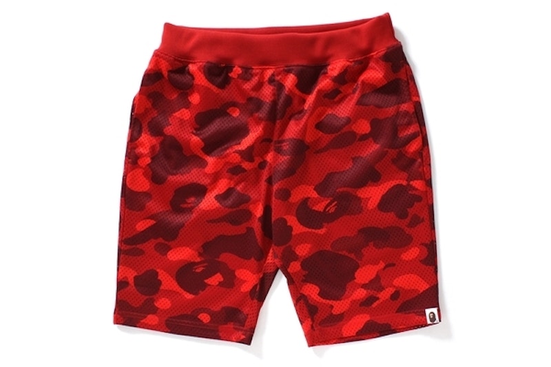 BAPE Color Camo Basketball Mesh Shorts Red Men's - US