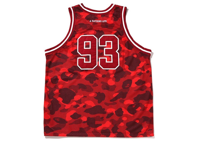 BAPE Color Camo Basketball Tank Top Red Men's - SS22 - US