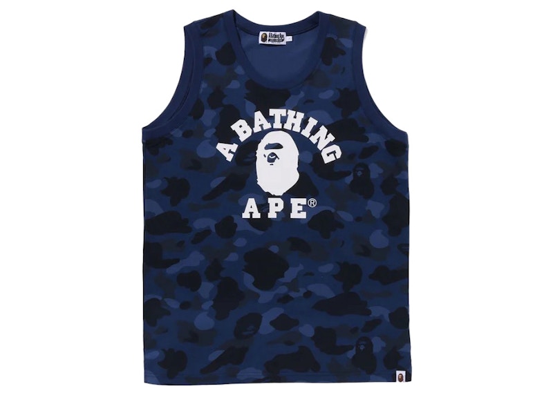 BAPE Color Camo College Tank Top Navy Men's - SS23 - US
