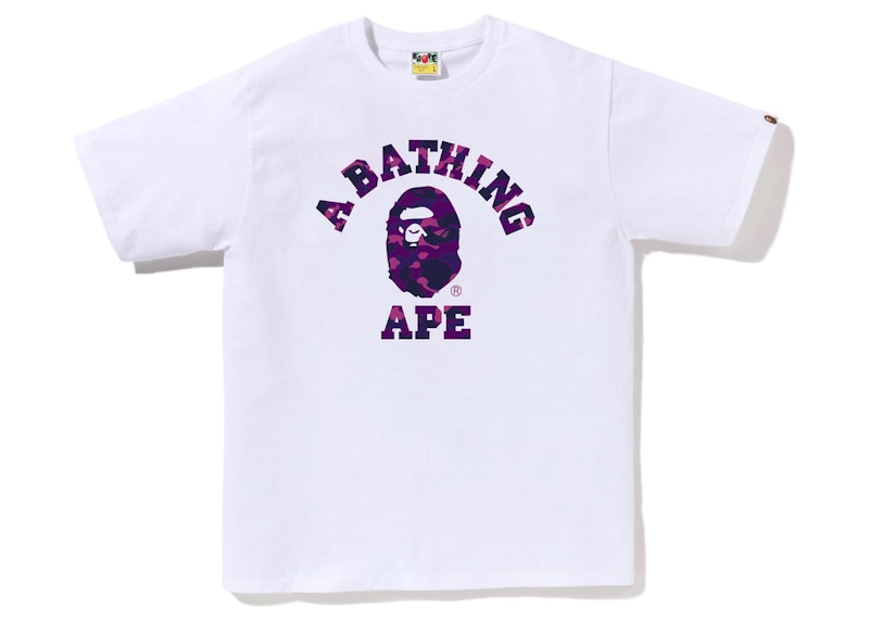 BAPE Color Camo College Tee (SS23) White Purple Men's - SS23 - US