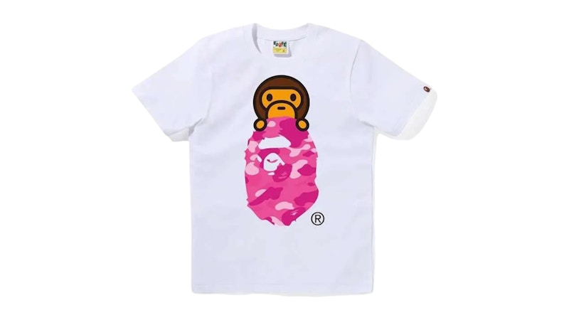 BAPE Color Camo Milo On Ape Head Tee White Pink Men's - SS25 - US