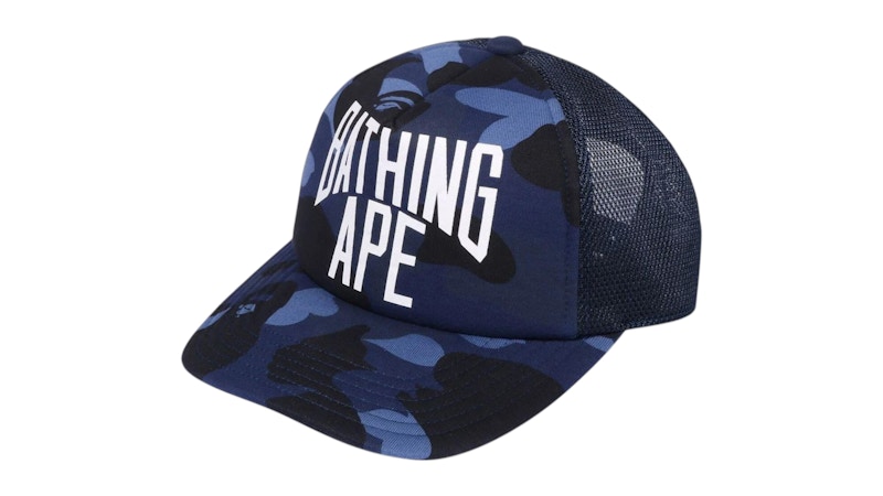 BAPE Color Camo NYC Logo Mesh Cap Navy Men's - FW25 - US