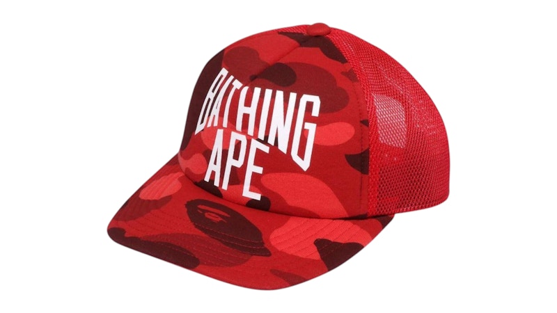 BAPE Color Camo NYC Logo Mesh Cap Red Men's - FW25 - US
