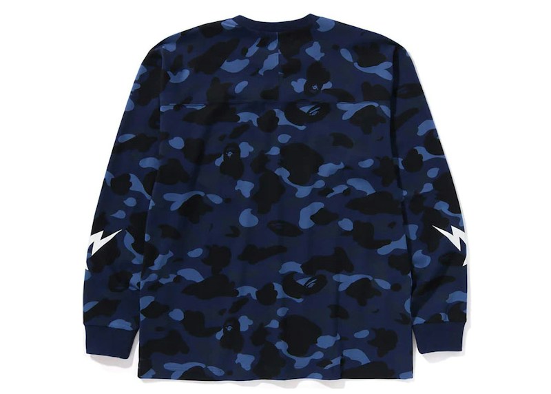 BAPE Color Camo Relaxed Fit L/S Tee Navy Men's - SS24 - US