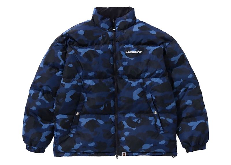 BAPE Color Camo Reversible Down Jacket Navy Men's - FW24 - US