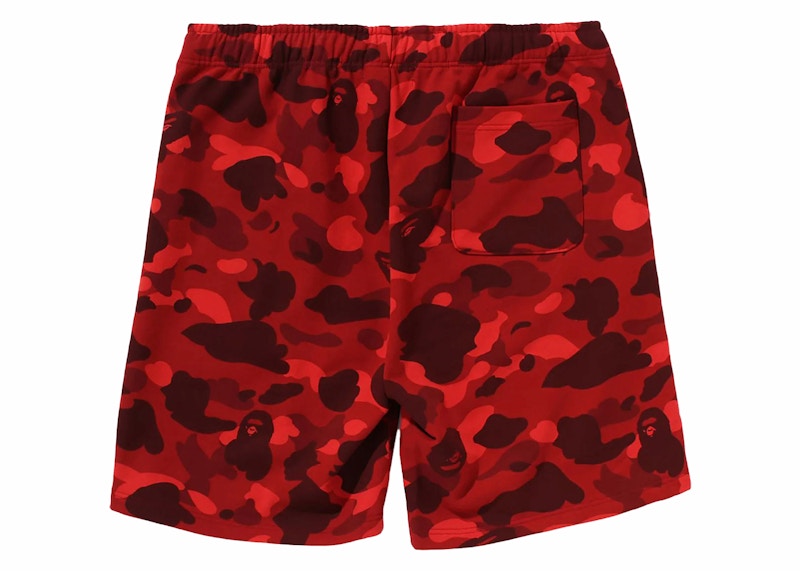 BAPE Color Camo Shark Sweat Shorts (SS24) Red Men's - SS24 - US
