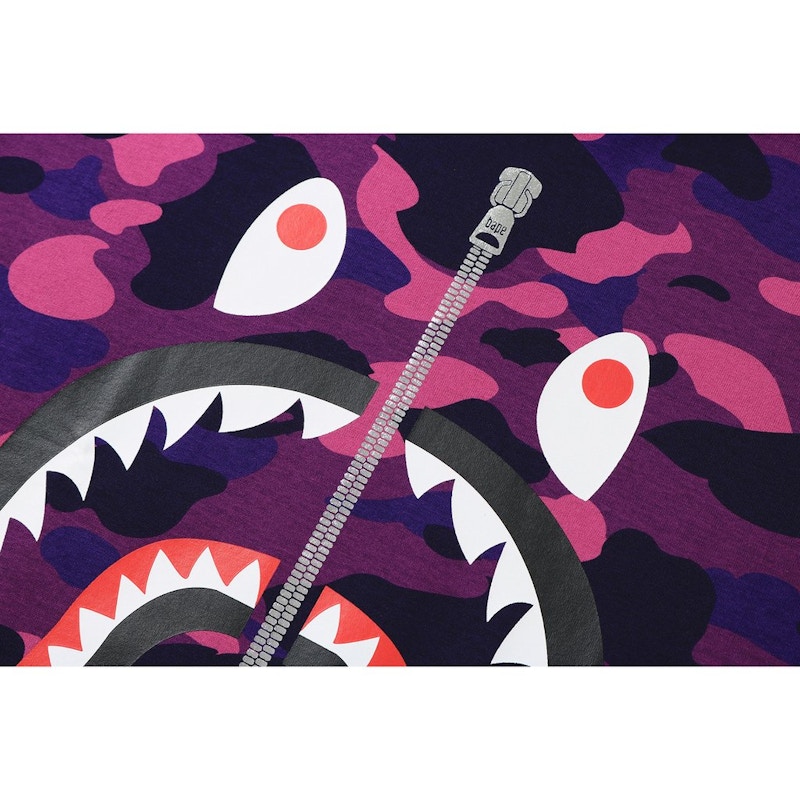 BAPE Color Camo Shark Tee Purple Men's - Multiple - US