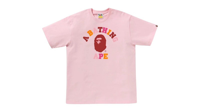 BAPE Colors College Tee Tee Pink Men's - SS25 - US