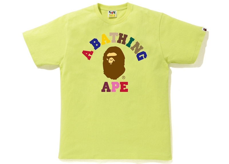 BAPE Colors College Tee Yellow Men's - SS21 - US