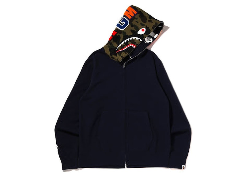 BAPE Crazy Face Full Zip Hoodie Navy Men's - FW22 - US