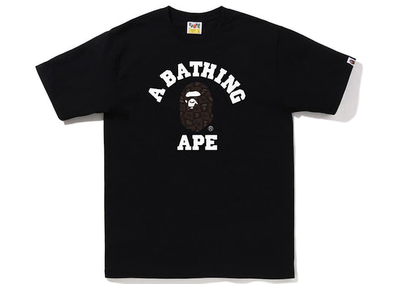 BAPE Distortion College Tee Black Black - FW22 - KR
