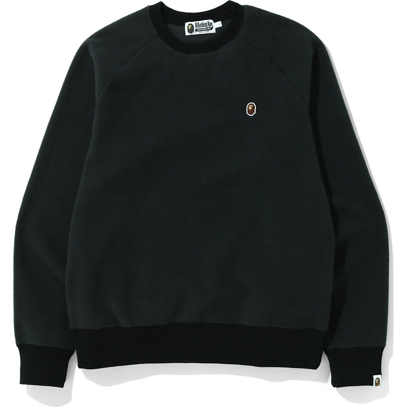 BAPE Fleece One Point Crewneck Black Men's - FW19 - US
