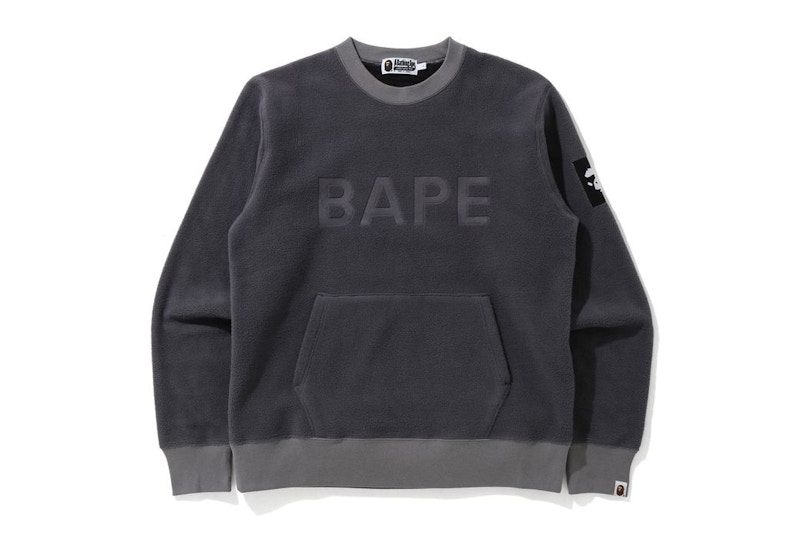 BAPE Fleece Wide Fit Crewneck Gray Men's - FW20 - US