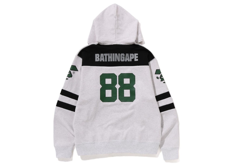 BAPE Football Relaxed Fit Full Zip Hoodie Grey Men's - SS23 - US