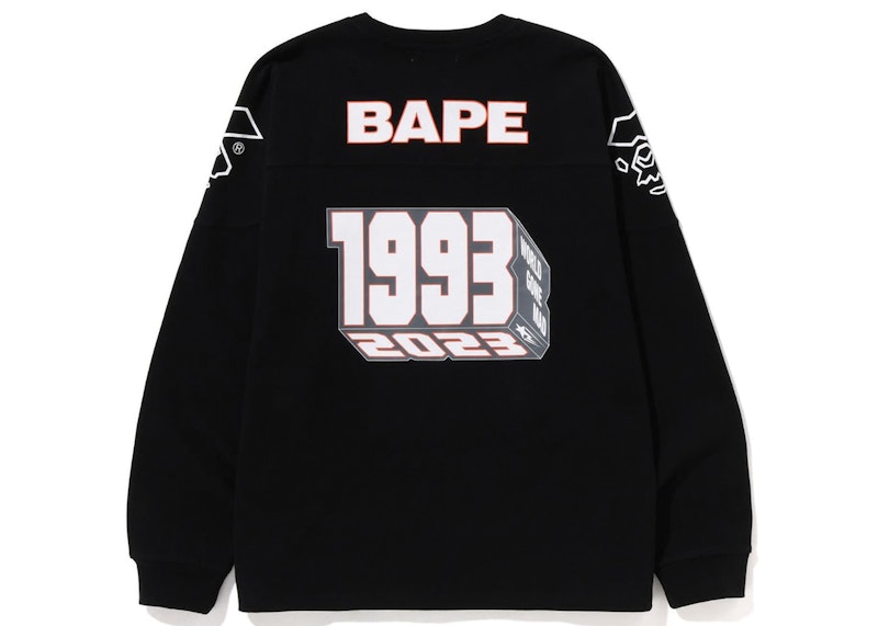 BAPE Football Relaxed Fit L/S Tee Black Men's - SS23 - US