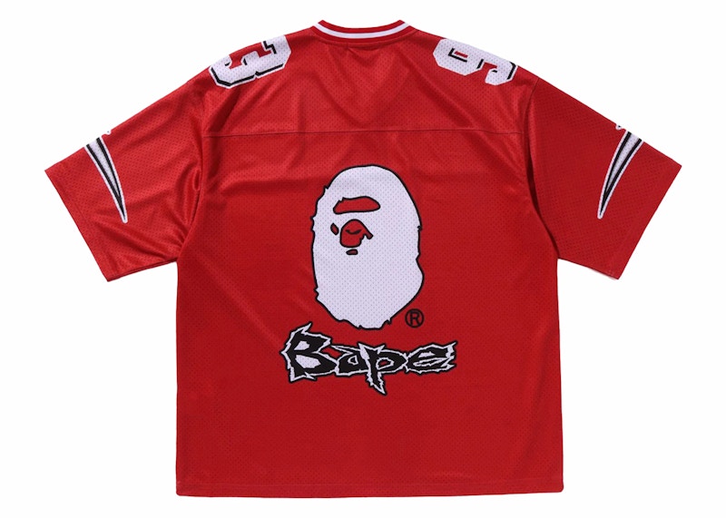 BAPE Football Relaxed Fit Tee Red Men's - SS24 - US