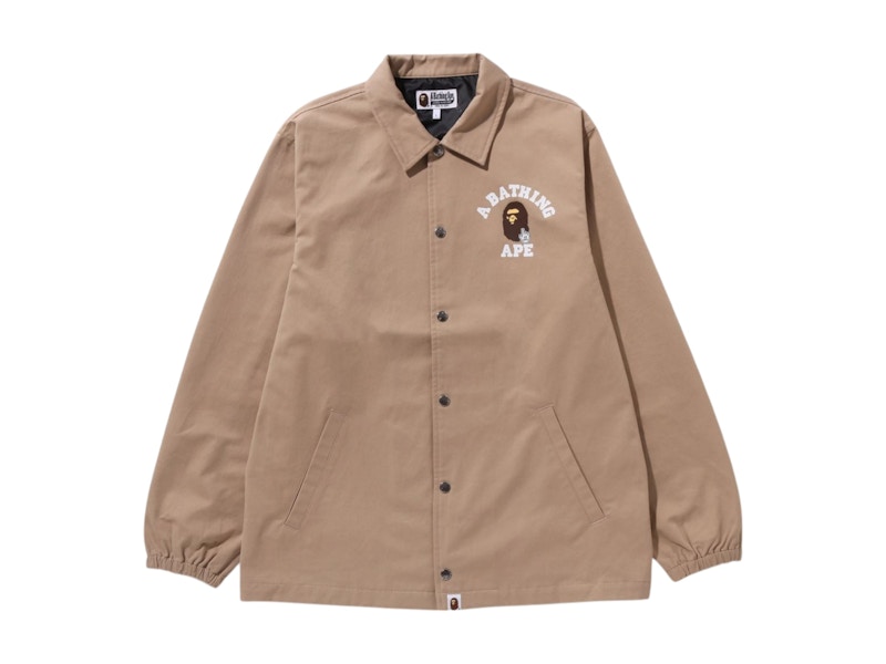 BAPE Go Ape Pointer College Coach Jacket Beige Men's - SS25 - US
