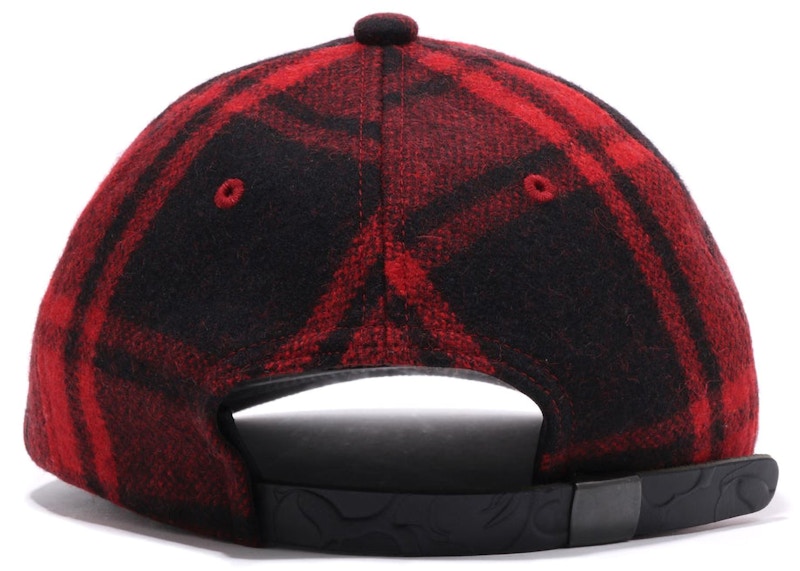 BAPE Golf Mr Bathing Ape Flannel Check Cap Red Men's - FW22 - US