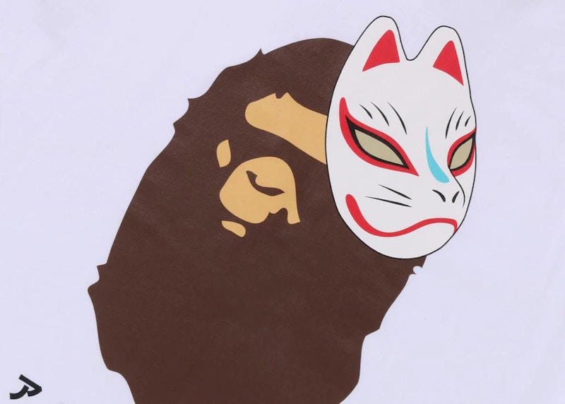 BAPE Japanese Fox Mask Tee White Men's - SS23 - US