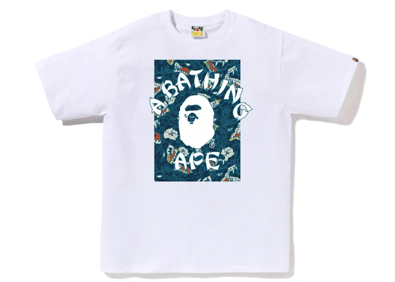 BAPE Japanese Tattoo Camo On College Tee White/Blue Men's - SS24 - US