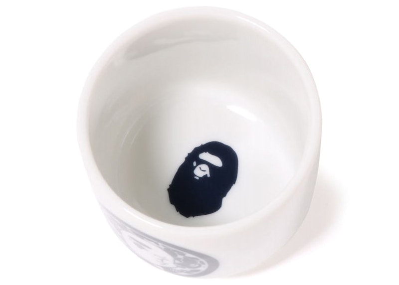 BAPE Kamon Sake Cup Set White Navy - SS23 - US