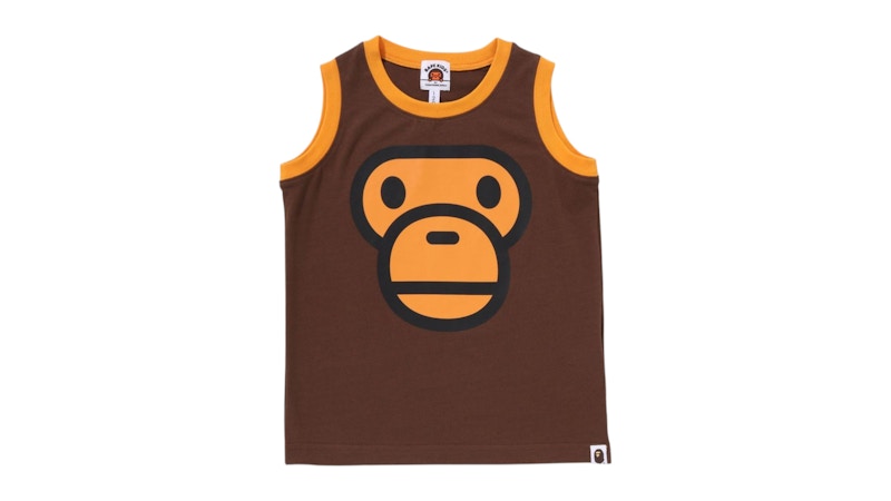 BAPE Kids Milo Face Tank Top Brown - US