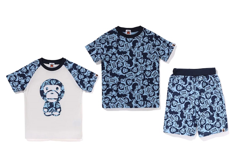 BAPE Kids' Solid Baby Milo Gift Set Navy - SS24 - US