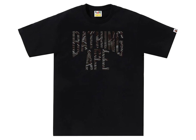 BAPE Layered Line Camo NYC Logo Tee Black/Black Men's - SS23 - US