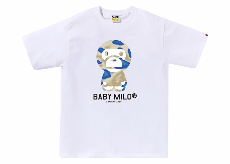 BAPE Liquid Camo Baby Milo Tee White/Blue Men's - SS24 - US