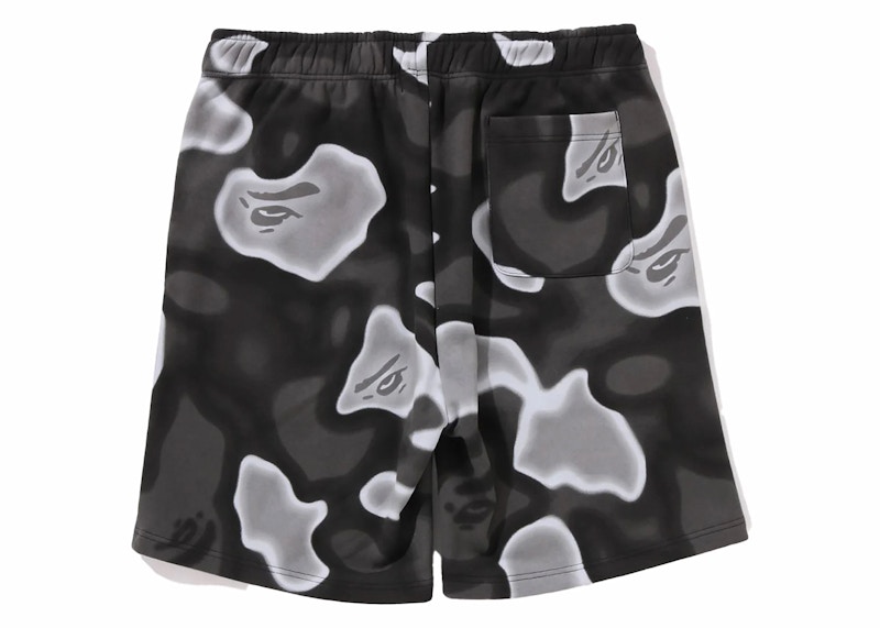 BAPE Liquid Camo Shark Sweat Shorts Black Men's - SS24 - US