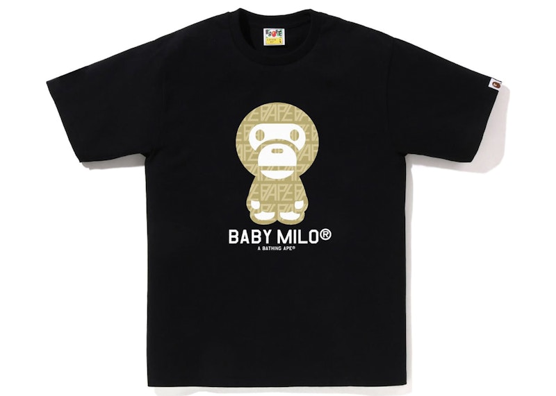 BAPE Logo Monogram Baby Milo Tee Black Beige - SS23 - JP