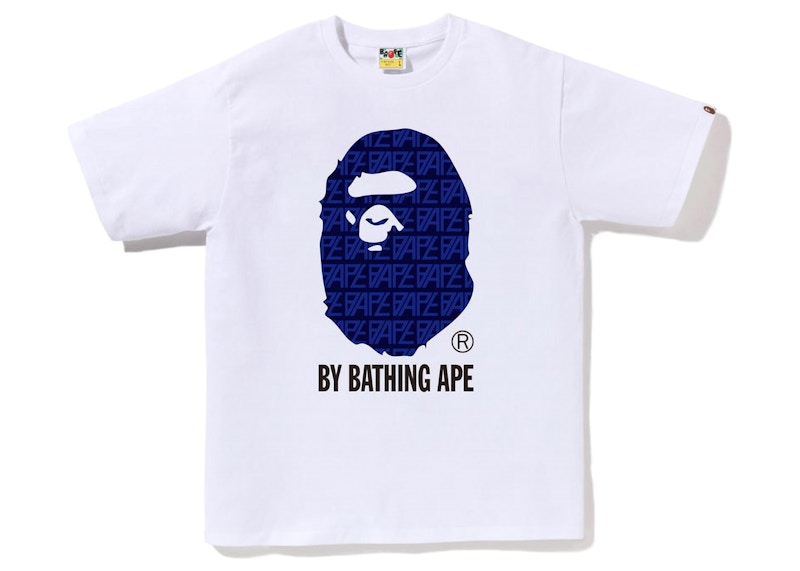 BAPE Logo Monogram By Bathing Ape Tee White Navy - SS23 - GB