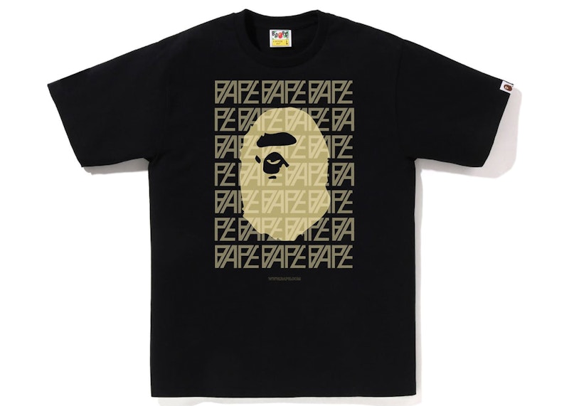 BAPE Logo Monogram Tee Black Beige Men's - SS23 - US
