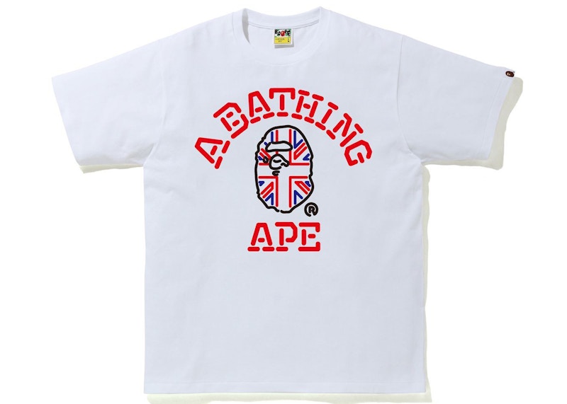 BAPE London Union Jack College Tee White Men's - SS21 - US