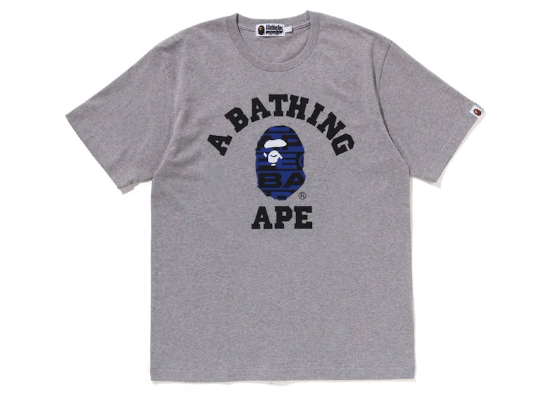 BAPE Lux Sport Pattern College Tee Gray Men's - SS23 - US