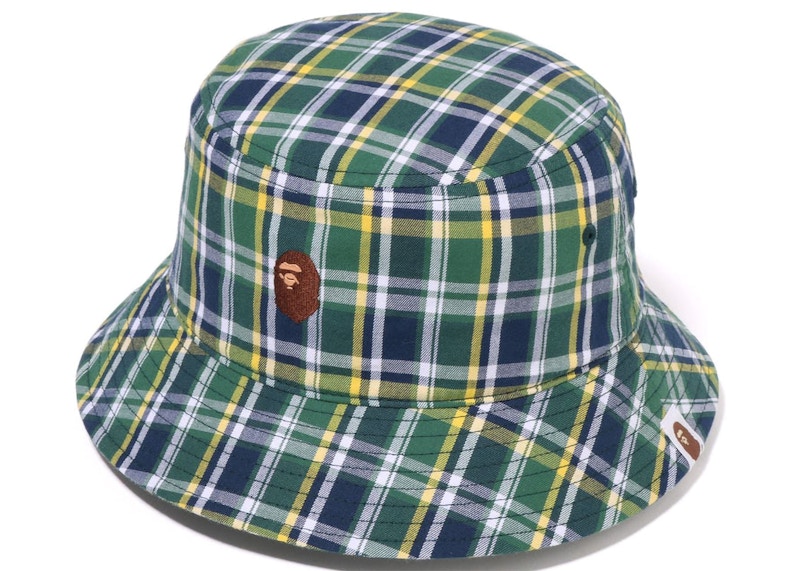 BAPE Mini Bape Check Bucket Hat Green Men's - SS23 - US