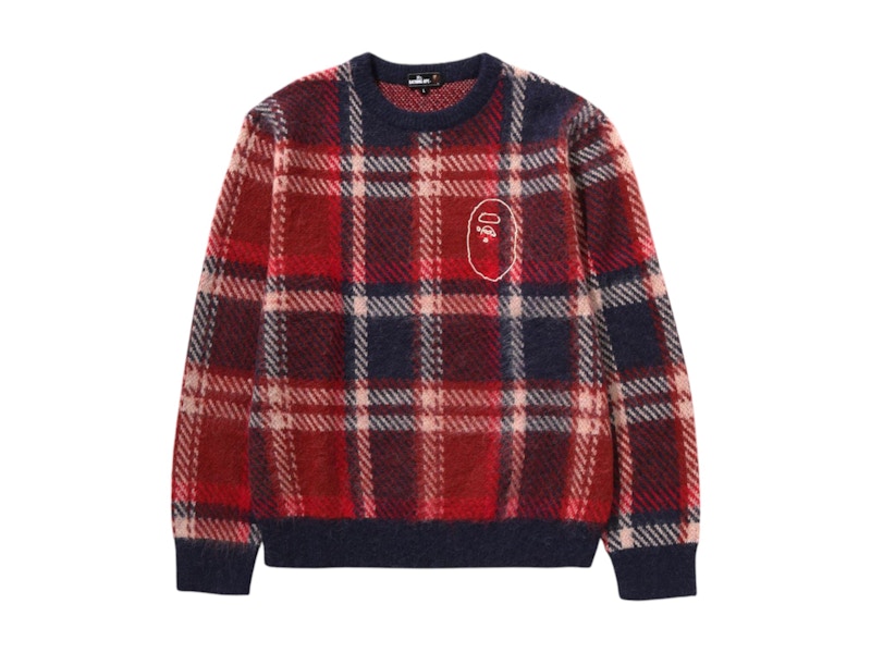BAPE Mr Bathing Ape Check Sweater Red Men's - SS25 - US