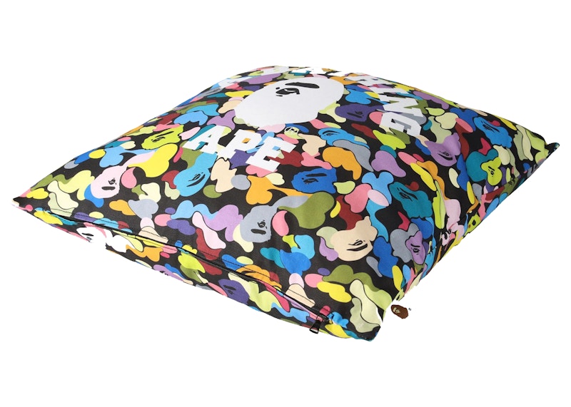 BAPE Multi Camo College Square Cushion Black - FW21 - US