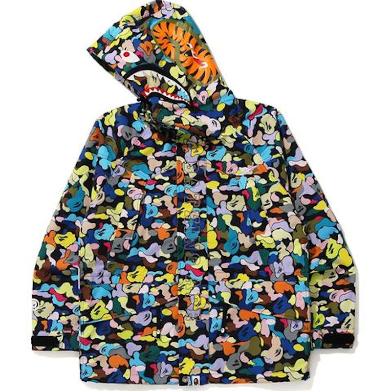 BAPE Multi Camo Shark Snowboard Jacket Black Men's - FW20 - US